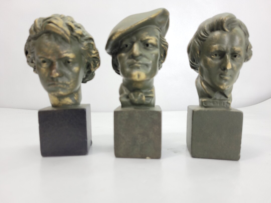 Vintage Musicians Composers Bust Beethoven Wagner Mozart Chalk or ...