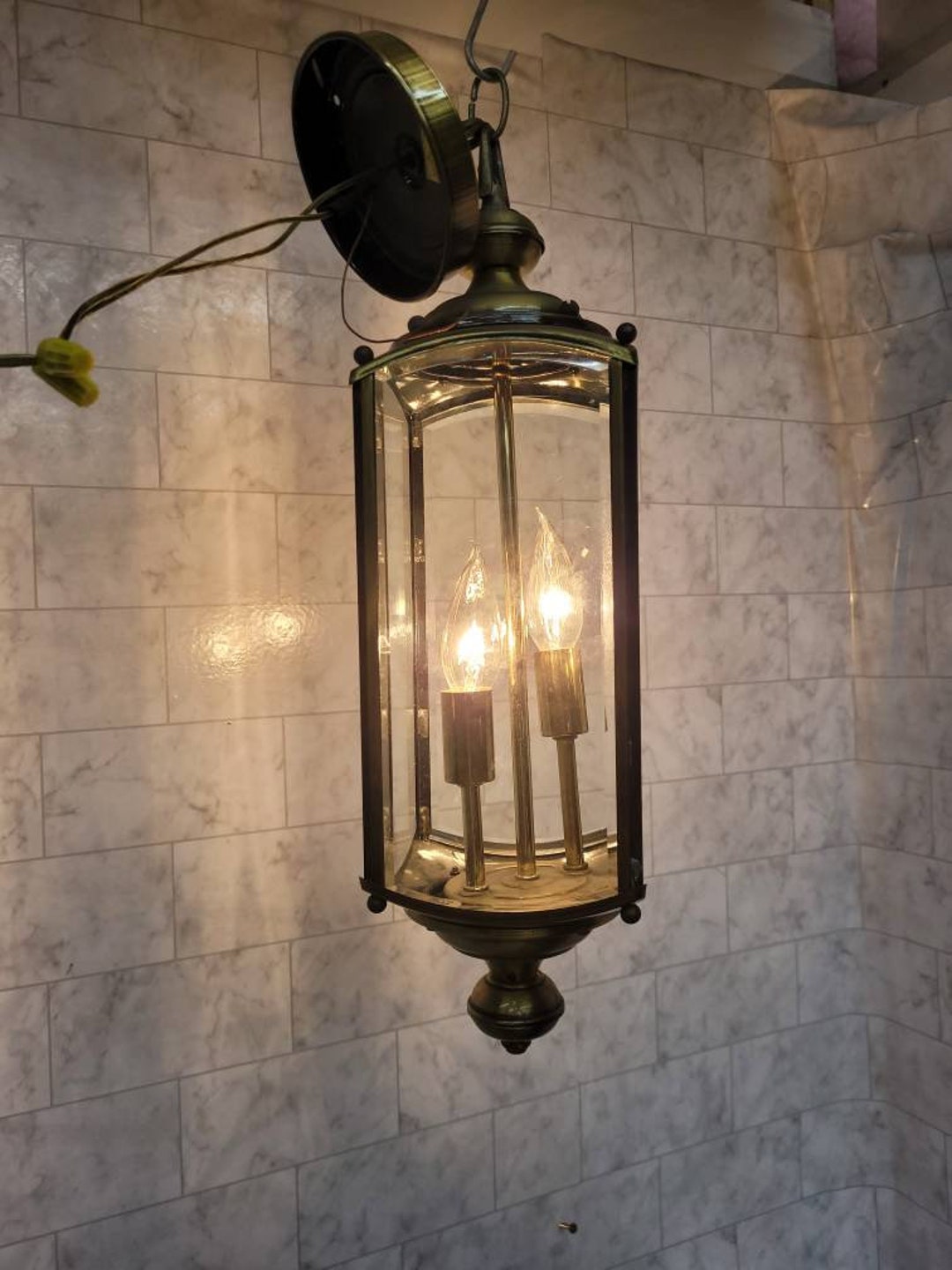Vintage Ceiling Light Pendant Hanging Swag Style Lamp Hall or Foyer ...