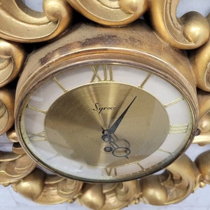 Vintage Syroco Wall Clock Gold Ornate Chunky Usa Made - Etsy