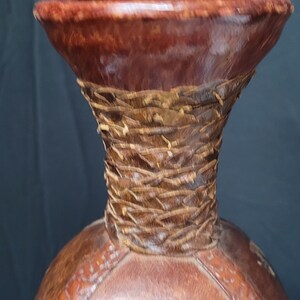 Vintage Leather Wrapped Bottle Italian Decanter Made in Italy Round ...