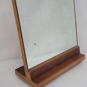 Vintage Store Display Counter Mirror Art Deco Vanity Table Top Wood ...