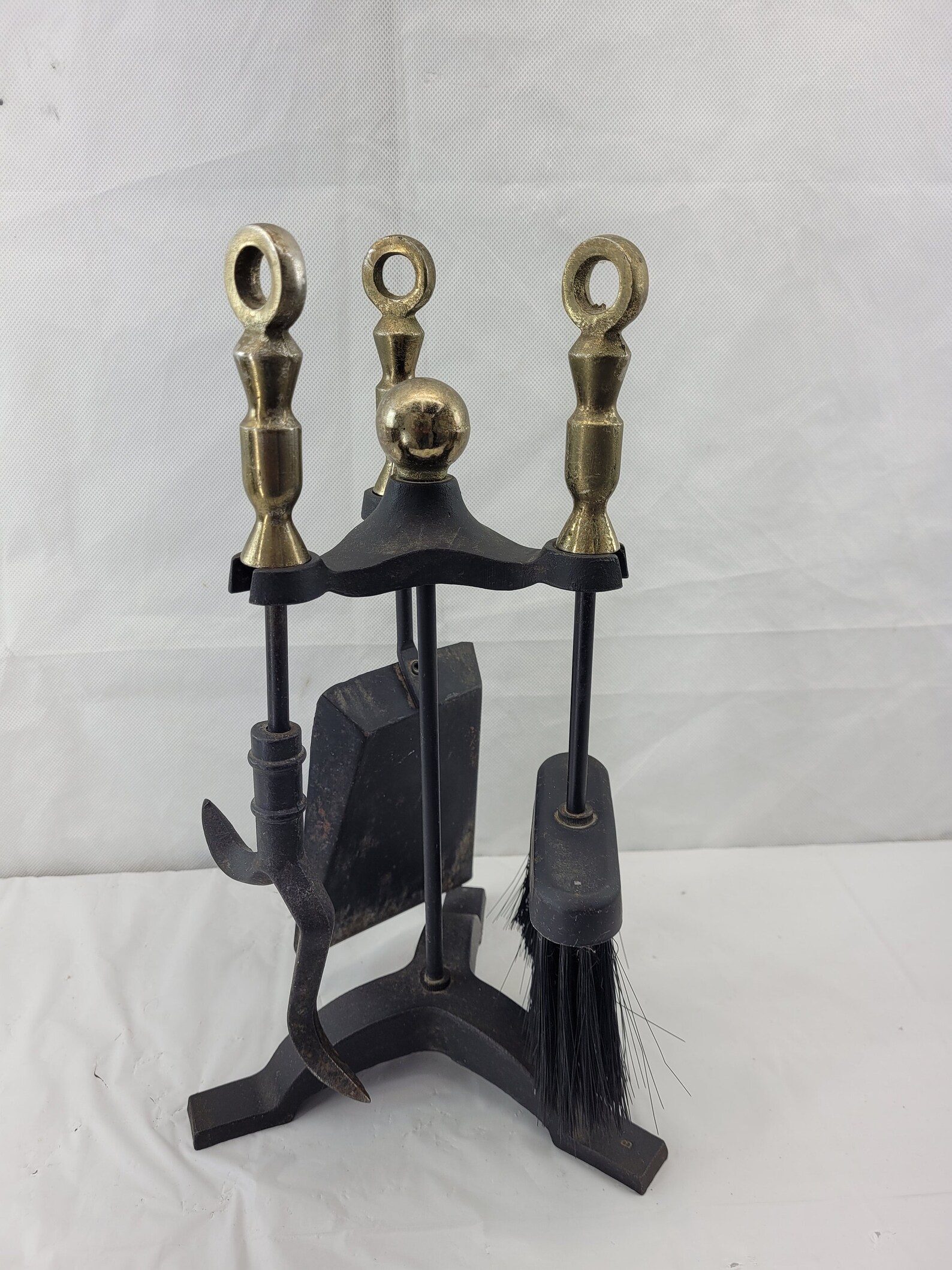 Vintage Small fireplace mantel tools shovel poker broom cast | Etsy