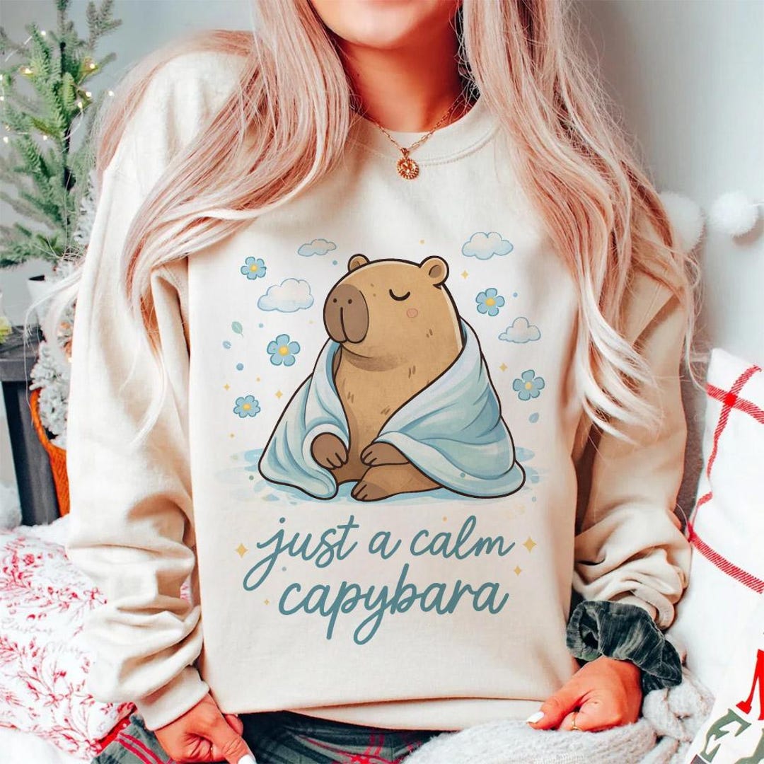 Just a Calm Capybara PNG, Comfort Cute Animal Clipart, Mental Health ...