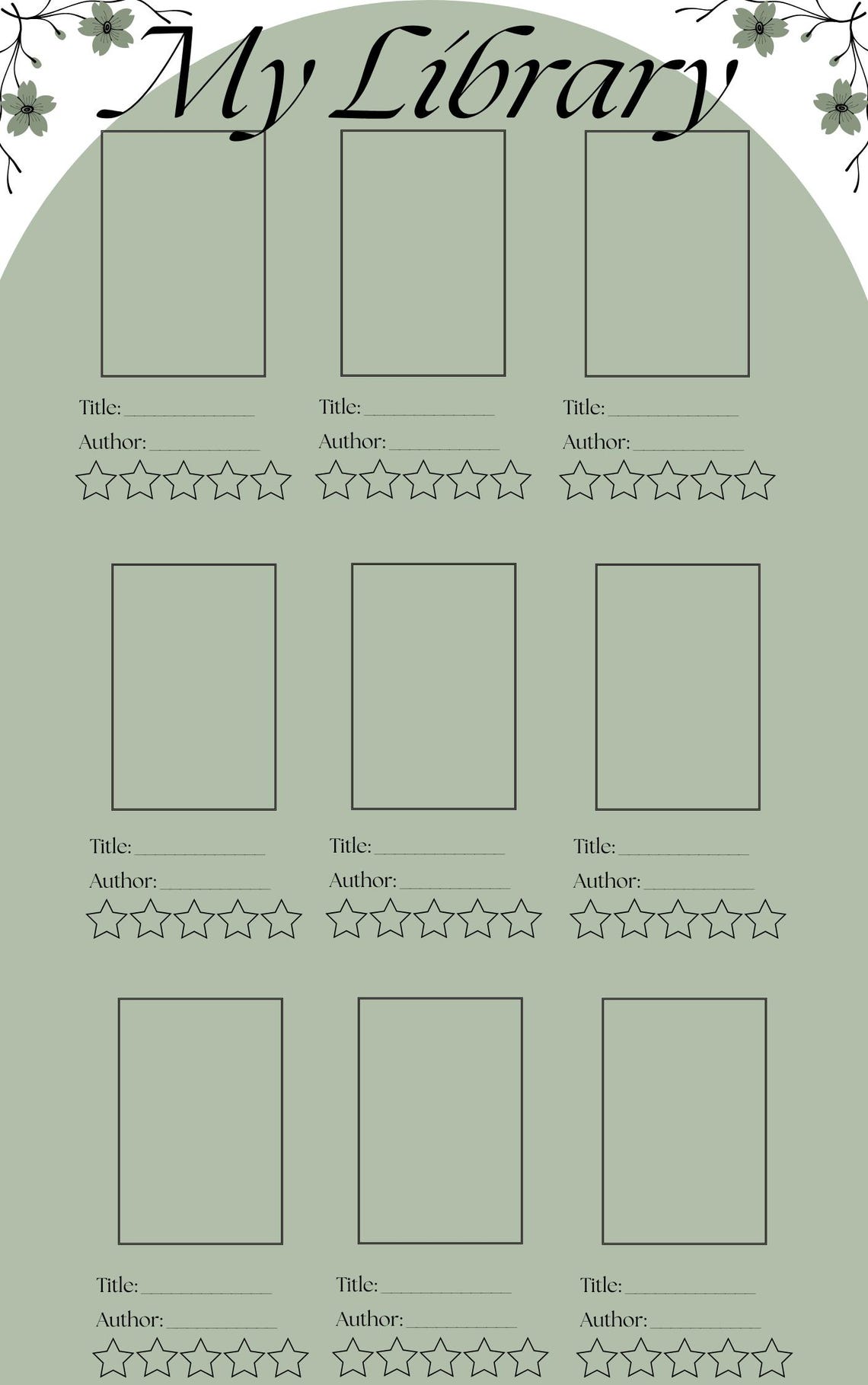 Book Review Template- Green Single Page Layout - Etsy