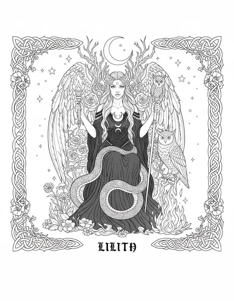 Mystical Coloring Pages Set of 30, Magickal Spiritual Coloring for ...
