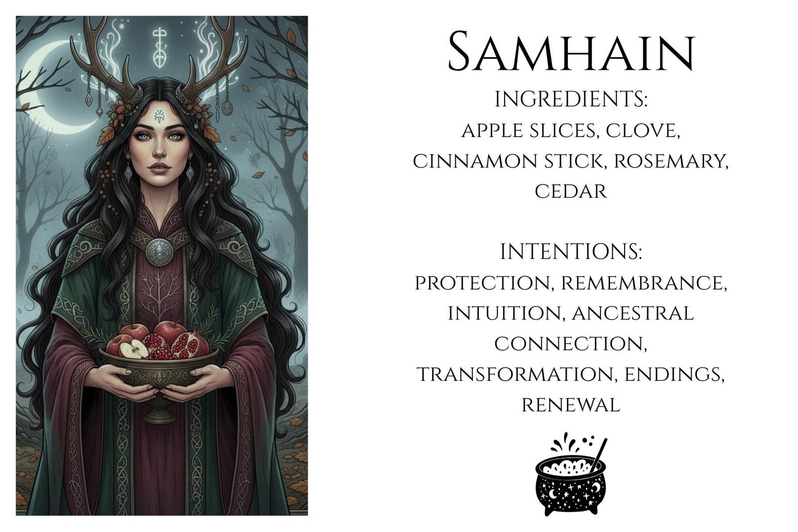 Wheel of the Year Simmer Pot Recipe Cards | 8 Sabbats Cauldron ...