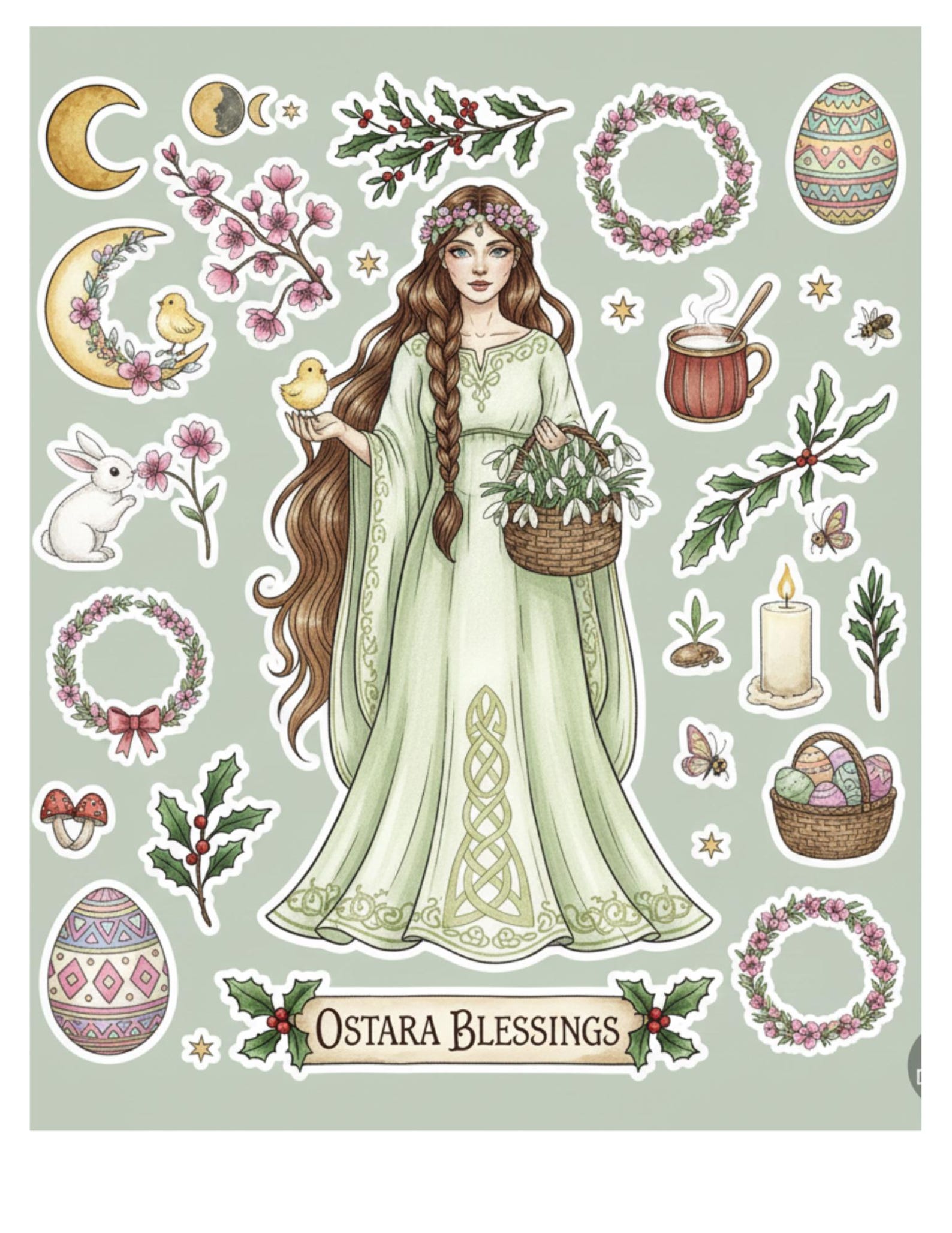 Wheel of the Year Sticker Pack Digital Download | Printable Sabbat ...