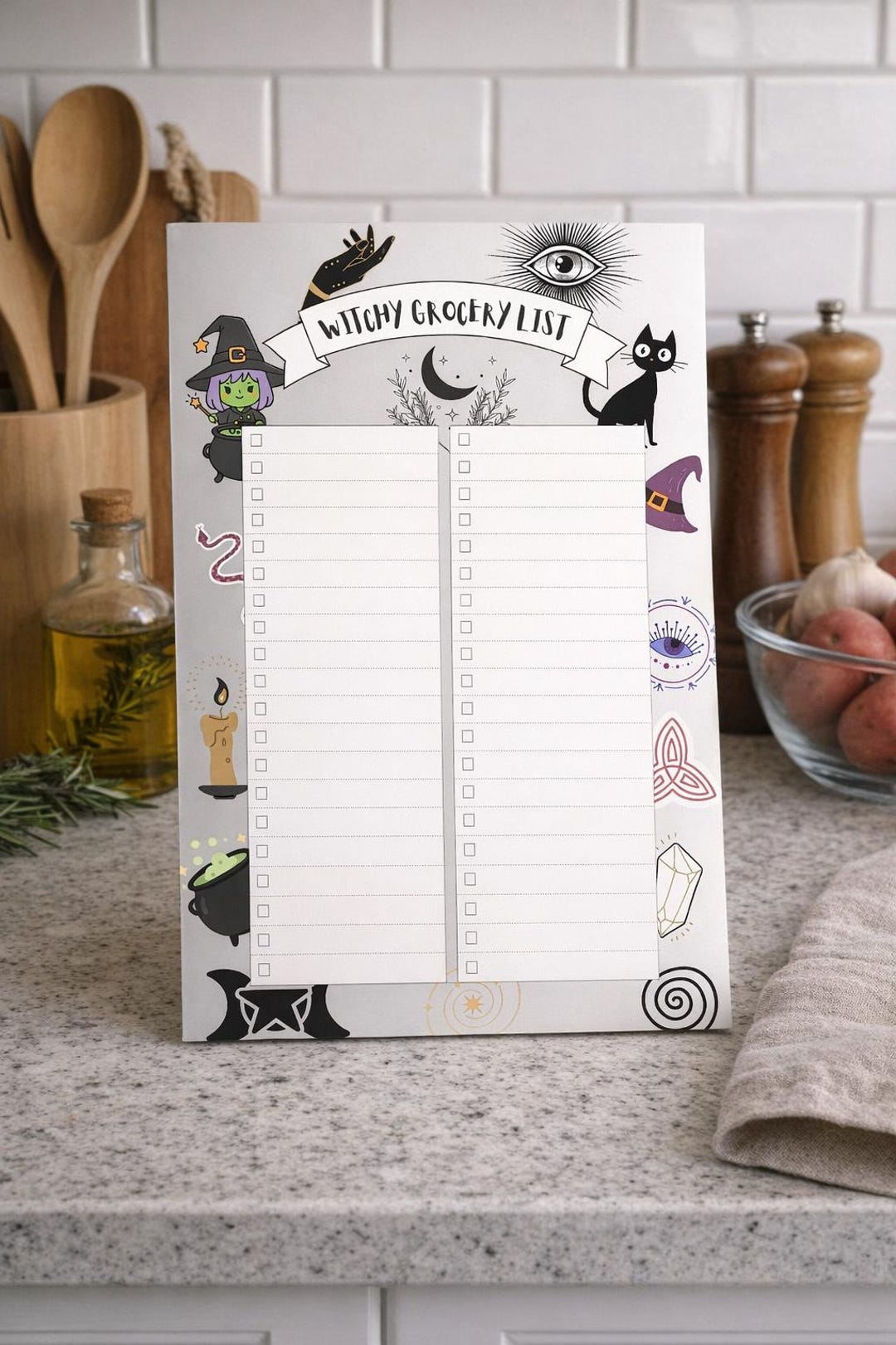 Grocery List Printable | Cute Witchy Shopping Checklist | Kitchen ...