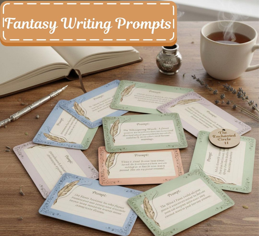 40 Magickal Fantasy Writing Prompts Deck, Digital Story Starter Cards ...