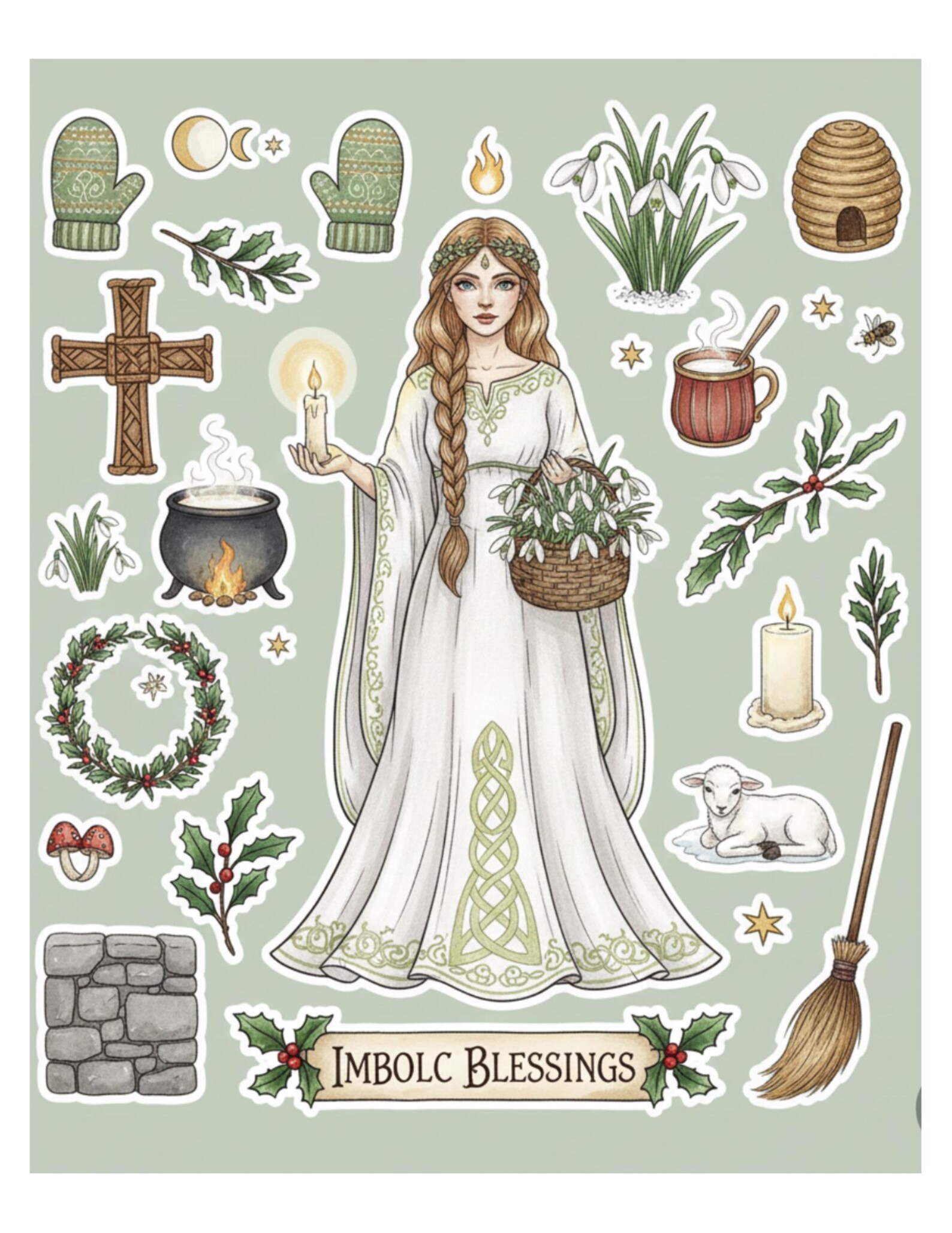 Wheel of the Year Sticker Pack Digital Download | Printable Sabbat ...