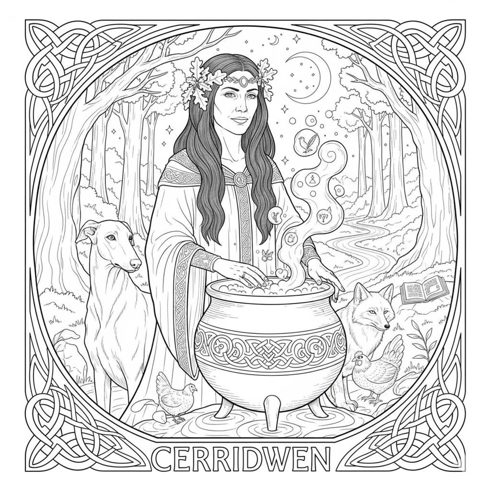 Mystical Coloring Pages Set of 30, Magickal Spiritual Coloring for ...