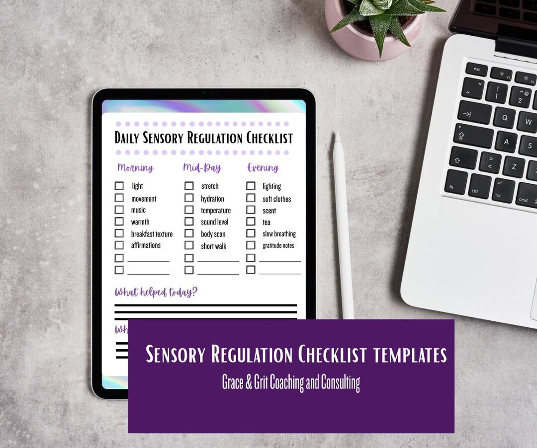 Sensory Regulation Printable Checklist and Workbook - Etsy