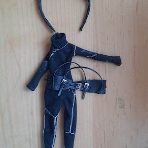 Wednesday Addams Cat Bodysuit Jumpsuit for Boat Race Handmade Blythe ...