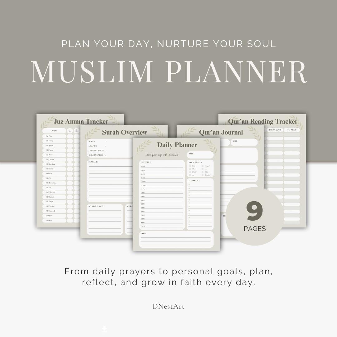 Daily Islamic Planner | Printable PDF | Muslim Productivity Pages - Etsy