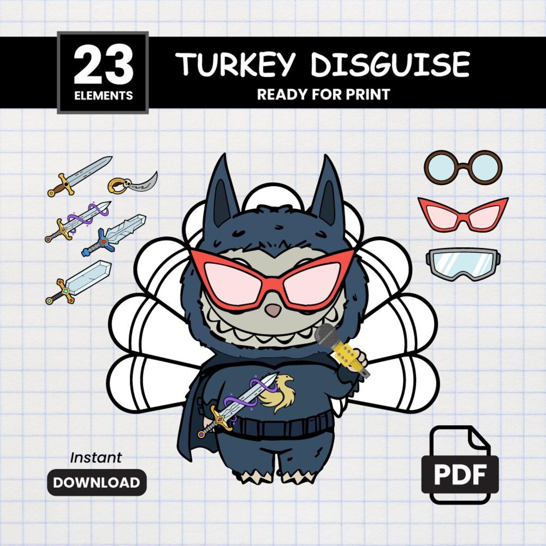 Turkey Disguise Cute Monster Printable | Turkey in Disguise for Kids ...