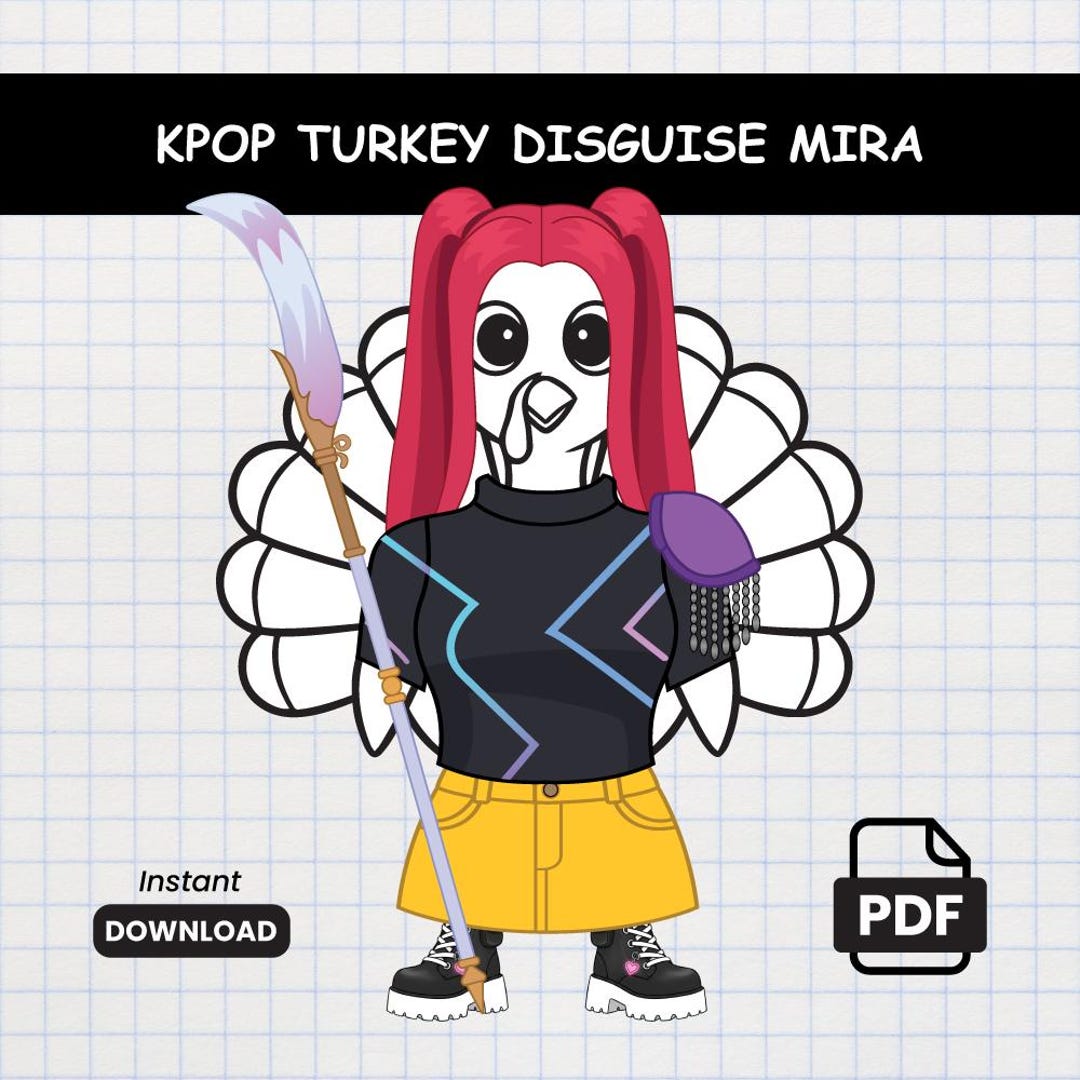 KPOP Demon Hunters Costume Turkey Disguise | Mira Printable ...