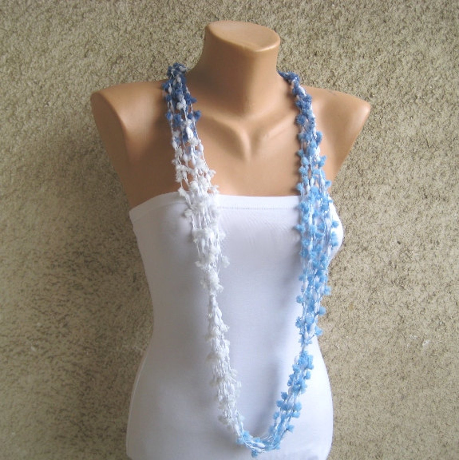 Chocolate Yarn Scarf Infinity Necklace Lightweight Necktie Skinny Women ...