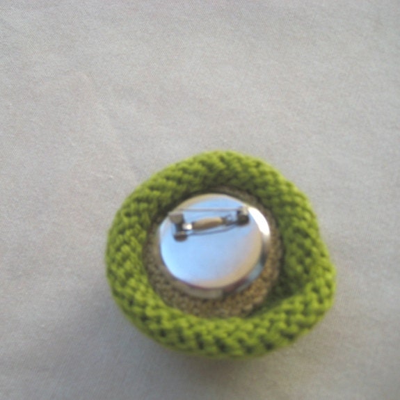 Knit Flower Pin Brooch, Beads Wool Women Accessories, Rustic Beaded ...