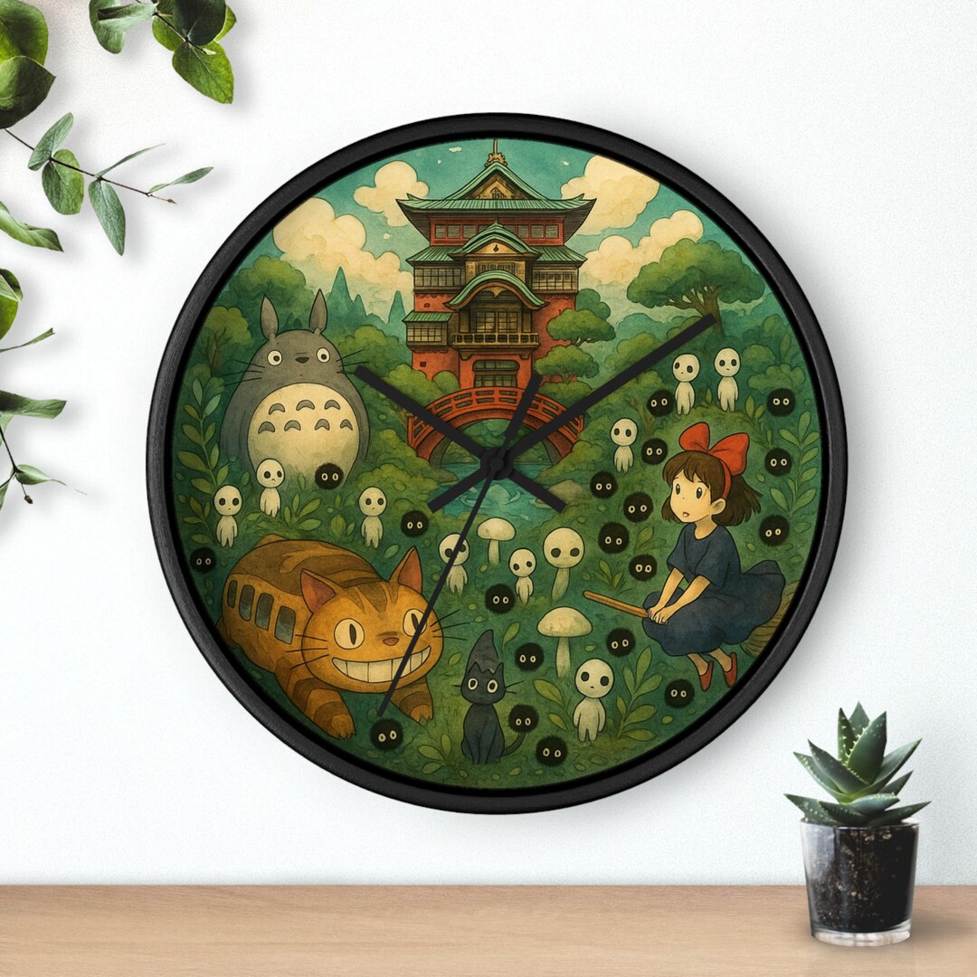 Ghibli-inspired Clock, Kiki, Catbus, Spirited, Kadomas, Soot Sprite ...