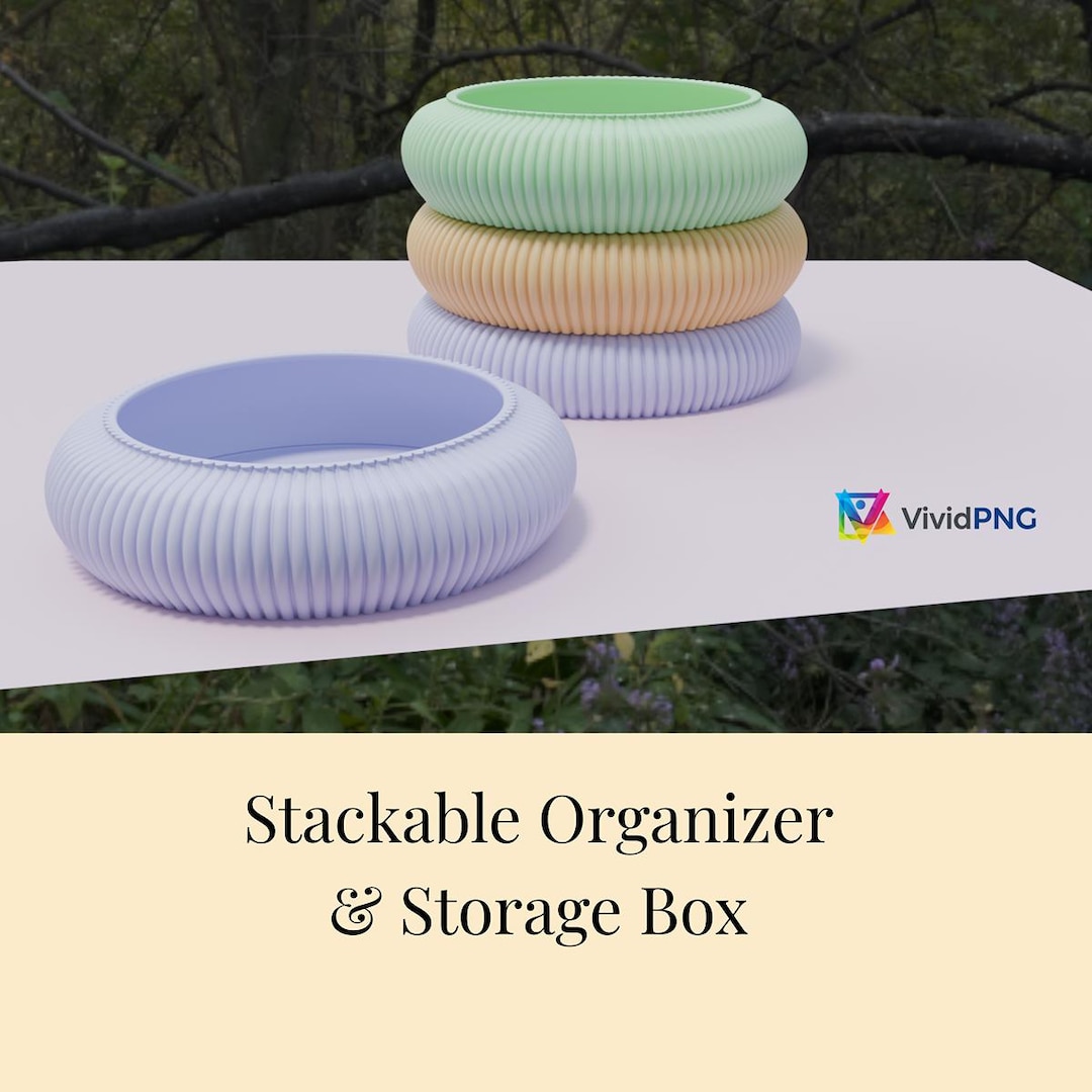 Stackable Storage Box STL File, 3D Print Organizer, Modern Ribbed ...