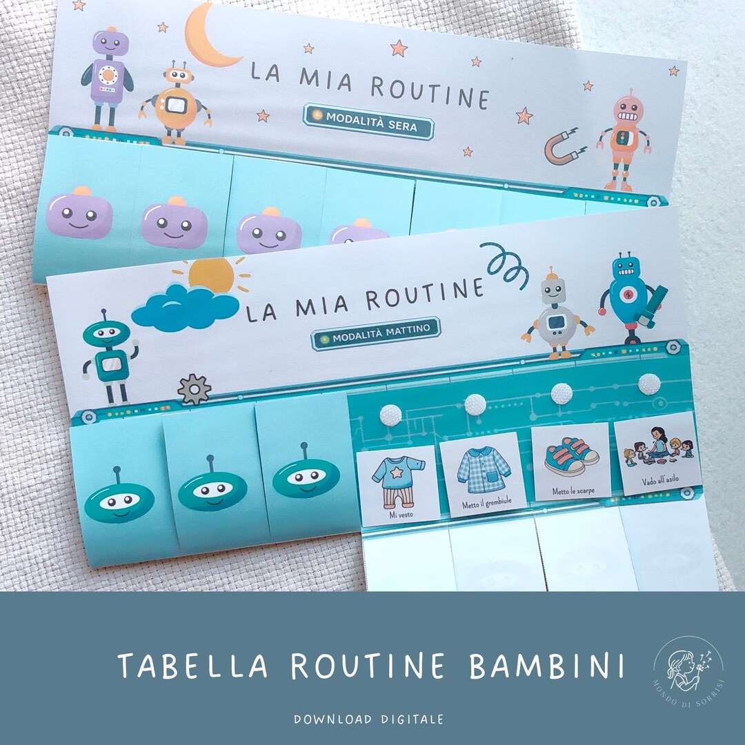 Italian Children's Routine Chart, Customizable Morning and Evening ...