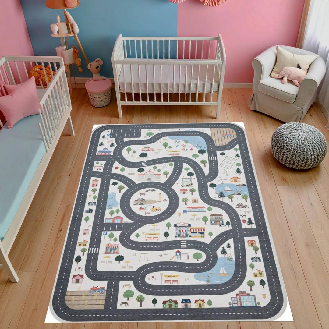 City Road Play Mat, Washable Rug for Kids Playroom - Etsy Canada