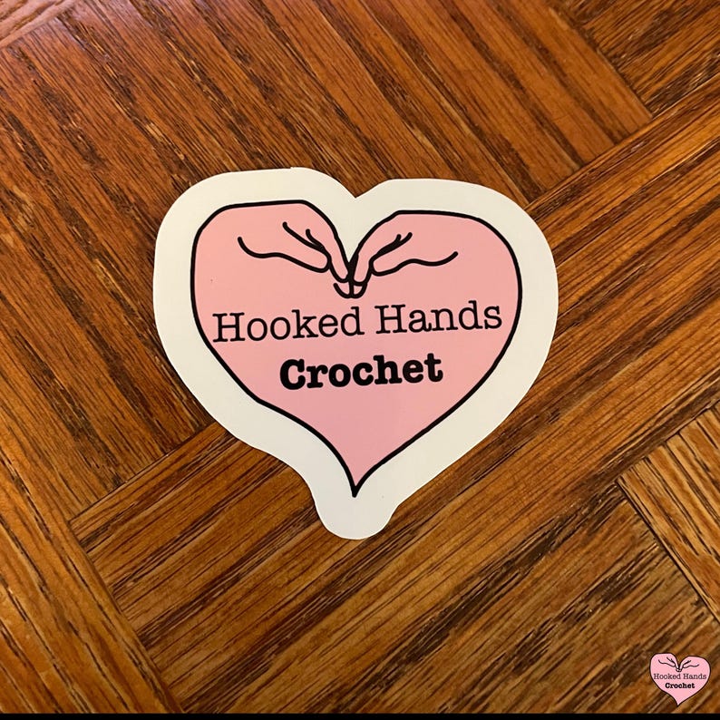 Hooked Hands Crochet Logo - Sticker - Etsy