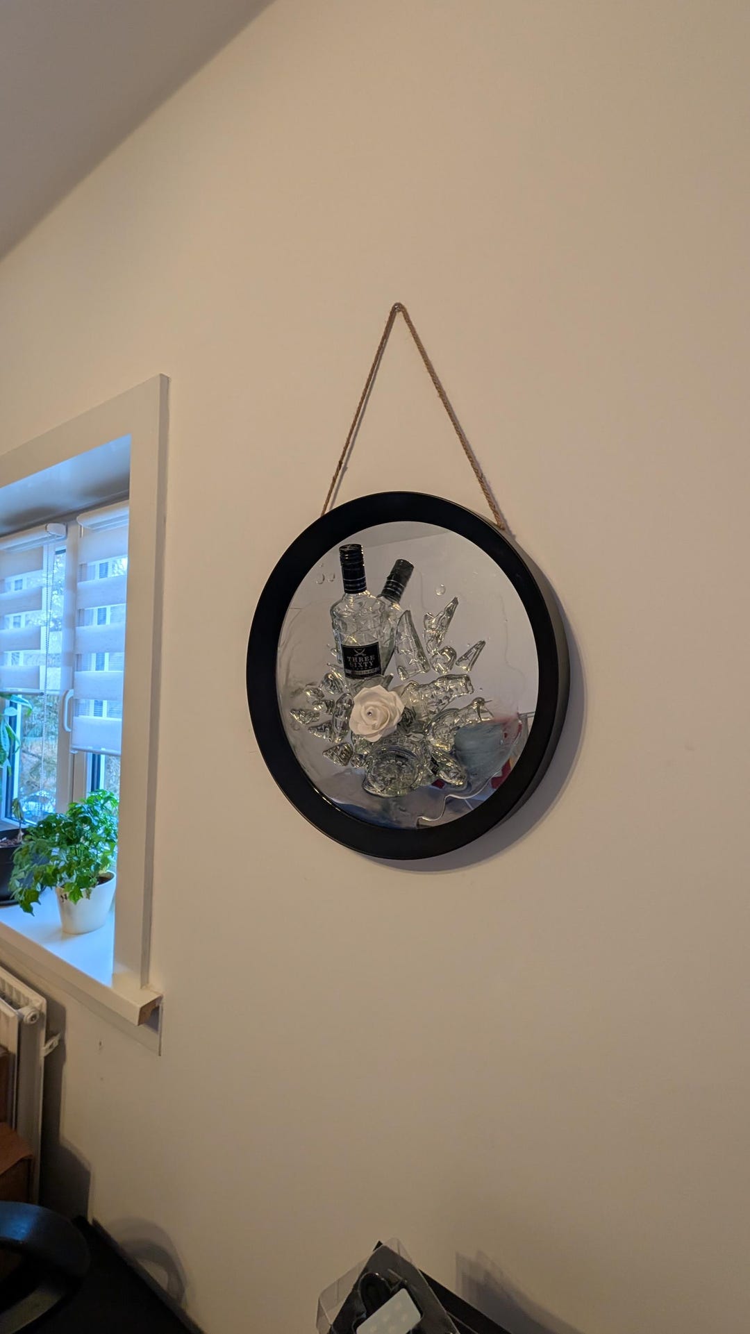 Epoxy Resin Mirror Horizon Mirror – Epoxy Art With Frozen Rose and ...
