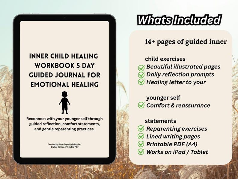 Inner Child Healing Workbook 5 Day Guided Journal | Printable PDF ...
