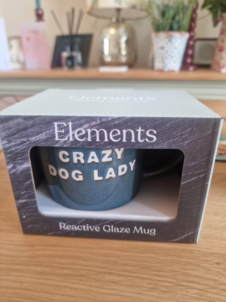 Large Blue "crazy Dog Lady" Mug - Etsy UK