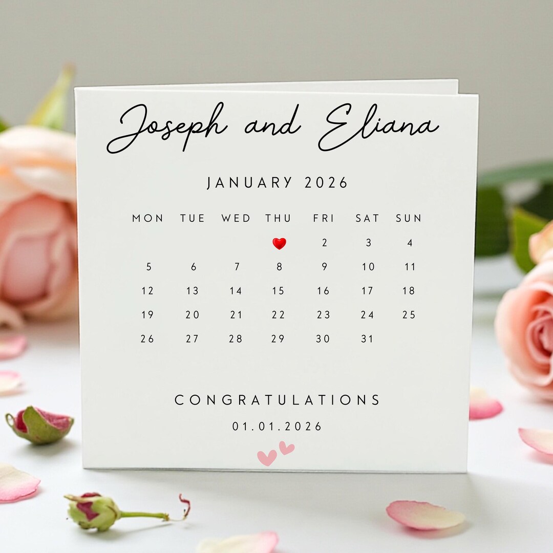 Personalised January Calendar Card – Custom Name – Elegant New Year ...