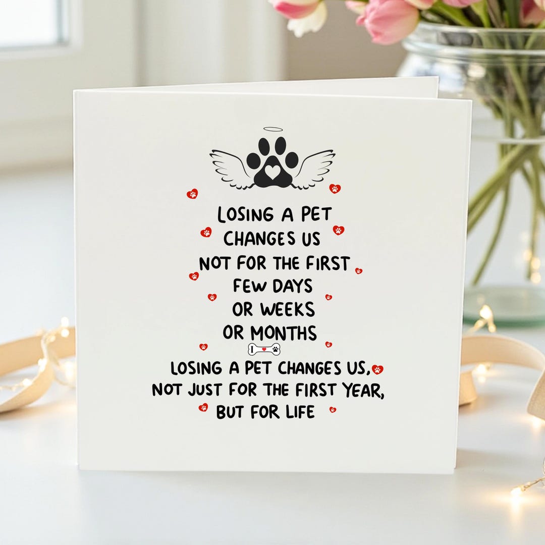 Pet Loss Sympathy Card – Heartfelt Message for Losing a Pet