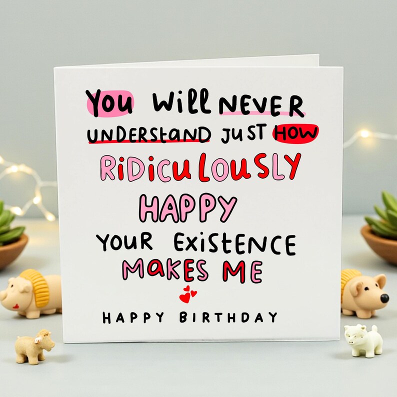 Funny Happy Birthday Card, Ridiculously Happy, Colorful Birthday ...