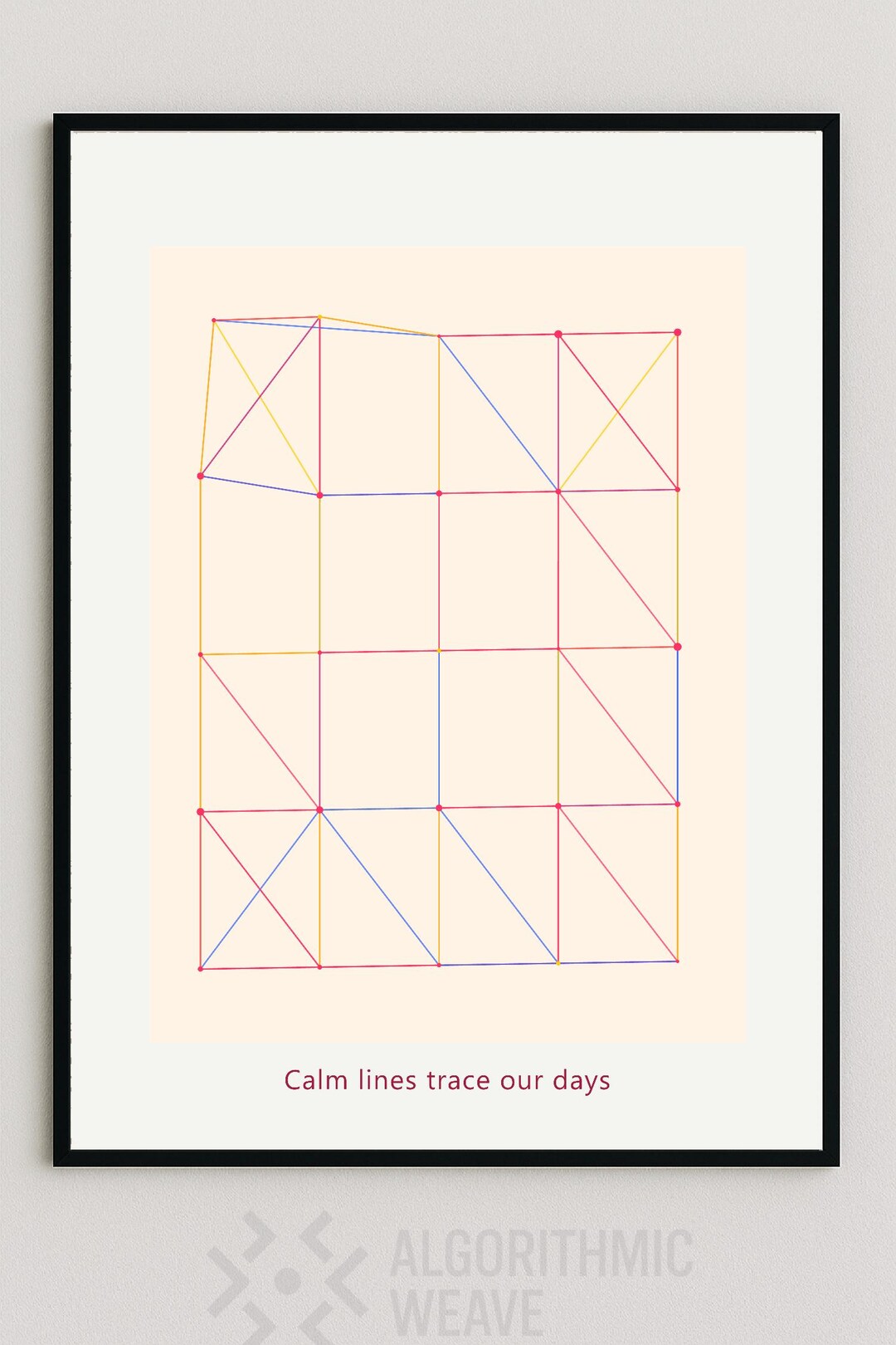 Calm Lines Trace Our Days – Minimal Geometric Wall Art, Line Pattern ...