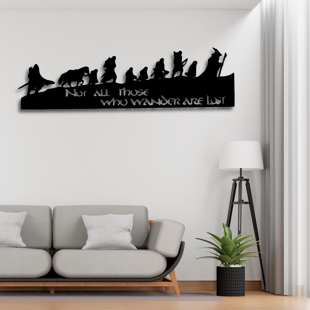 Lord of the Rings Fellowship Silhouette Wall Art SVG, LOTR Quote Laser ...