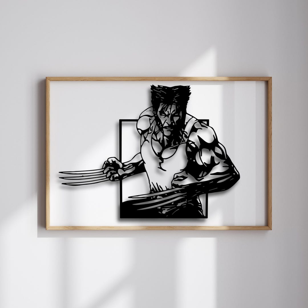 Wolverine Wall Art SVG, Marvel Logan Silhouette STL File, Adamantium ...