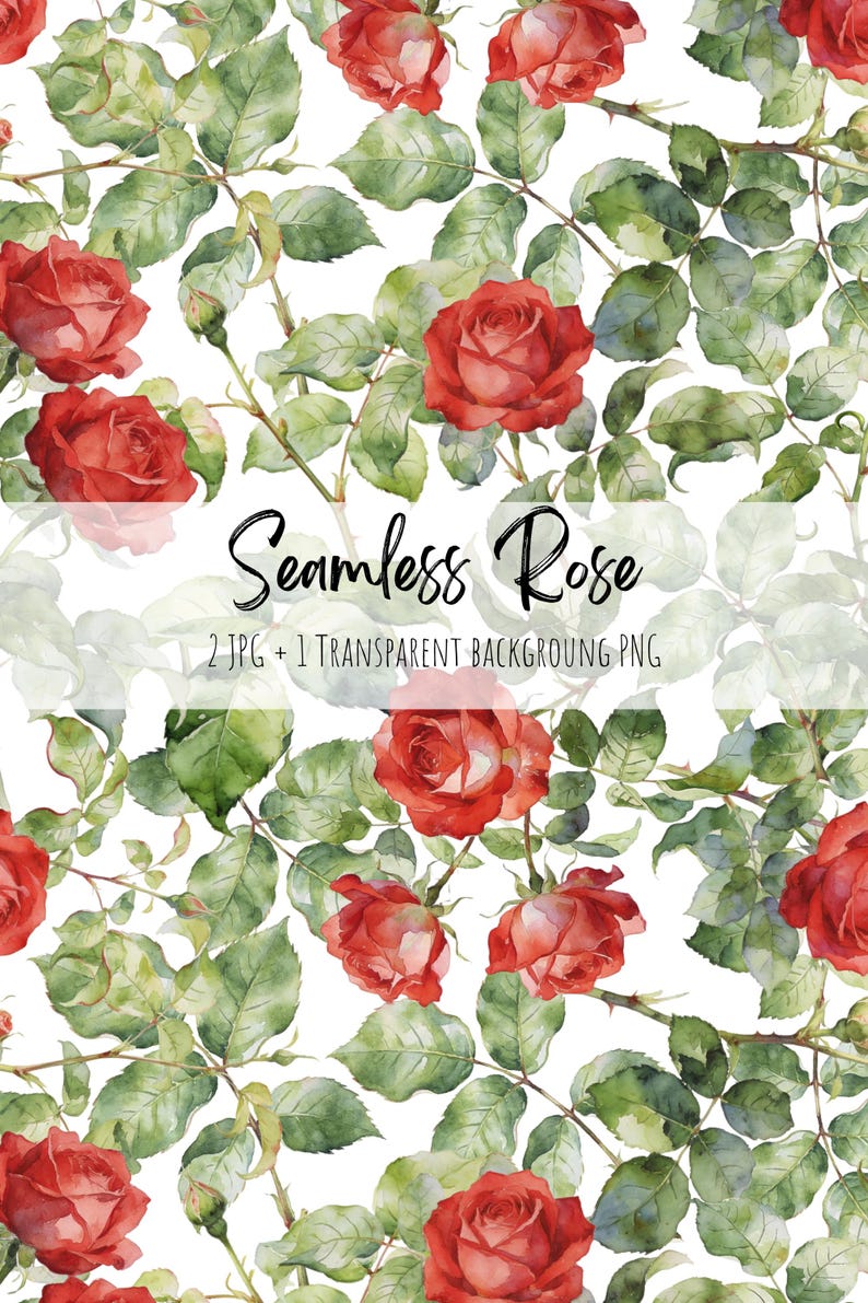 Vintage Style Red Rose Seamless Pattern, Botanical Flower Pattern ...