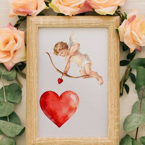 Valentine’s Day Vintage Watercolor Clipart Bundle: PNG (digital ...