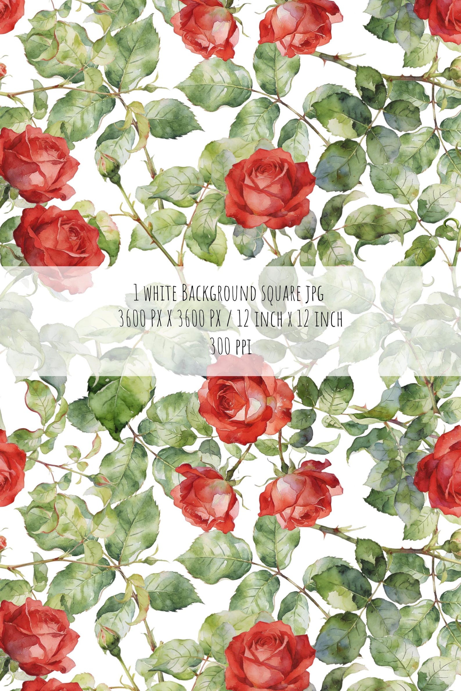Vintage Style Red Rose Seamless Pattern, Botanical Flower Pattern ...