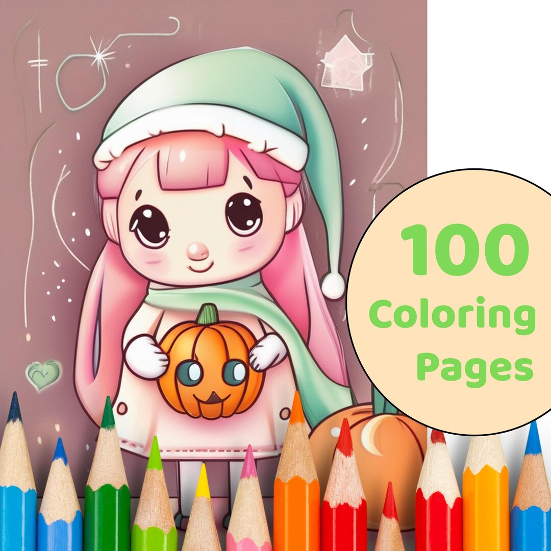 Kawaii Veggie Friends Coloring Book – 100 Ai-generated Pages for Kids ...