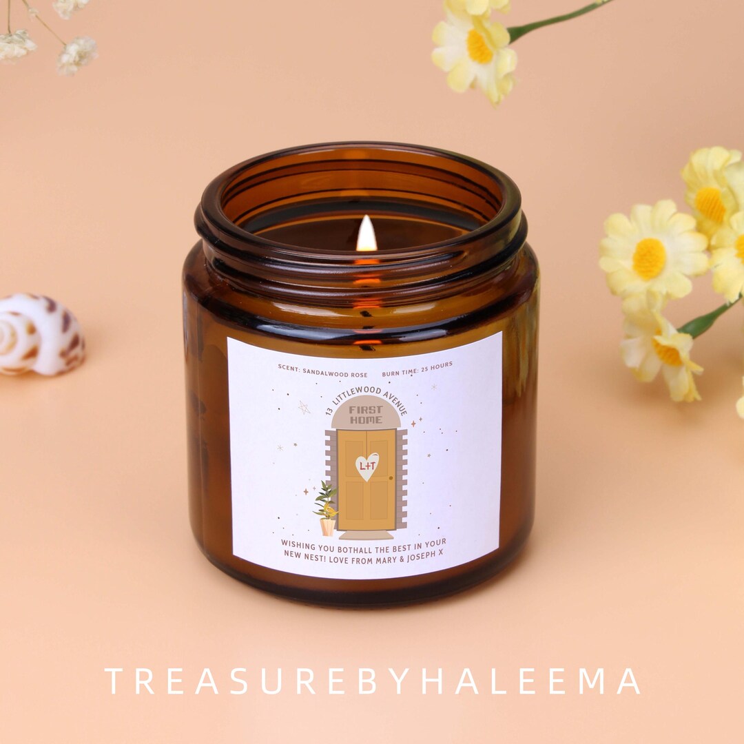 First Home Candle: Personalized Housewarming Soy Wax Gift - Etsy