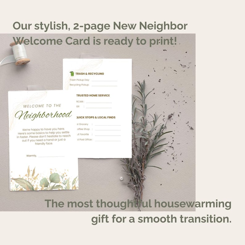 New Neighbor Welcome Card | Printable Kindness Card A6 | Housewarming ...