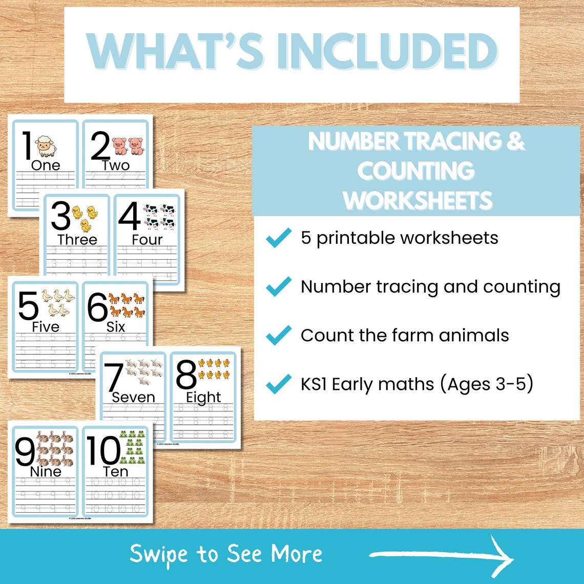 Number Tracing & Counting Worksheets | Early Years Maths Printable ...