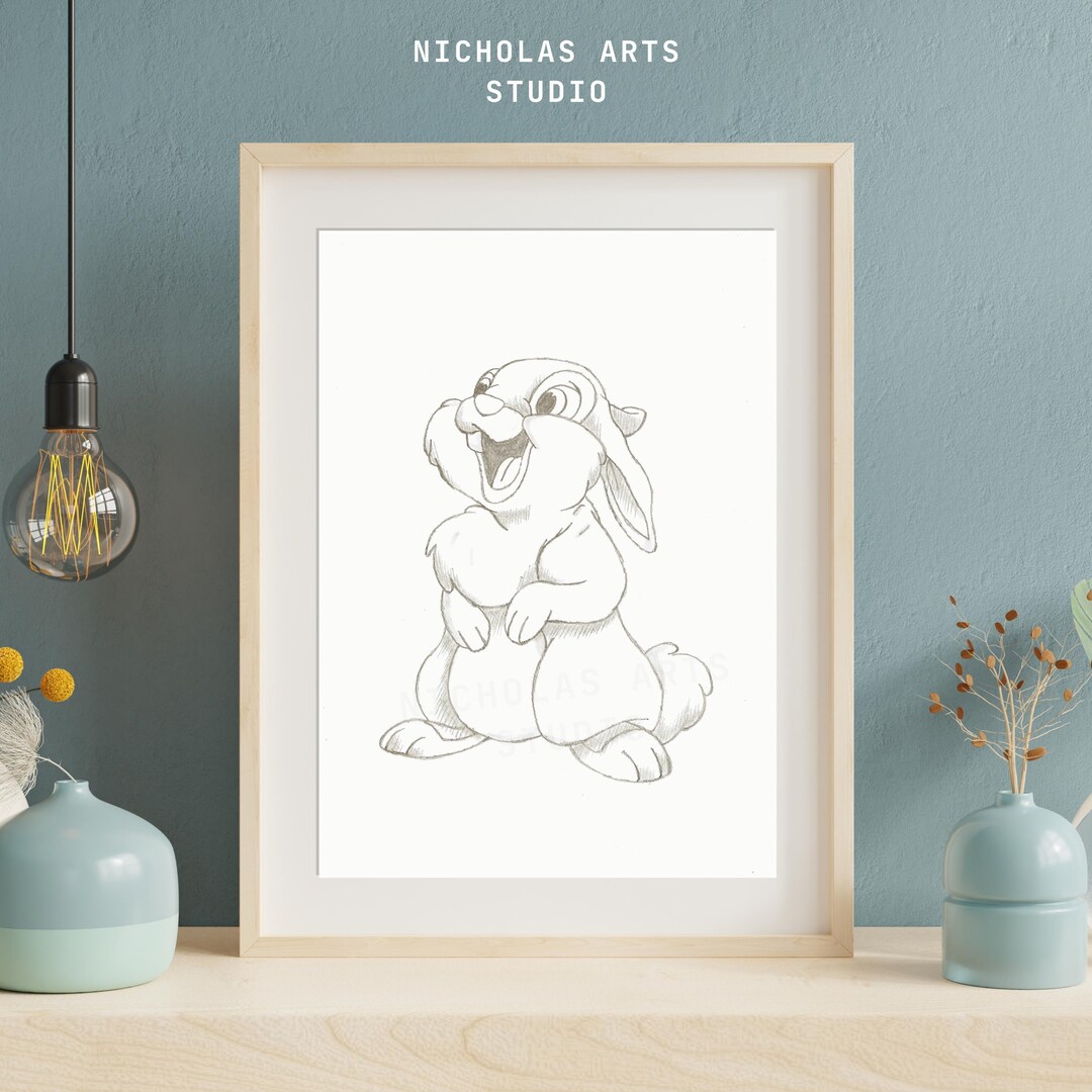 Hand Drawn Thumper Inspired Artwork Print – Magical Wall Art ...