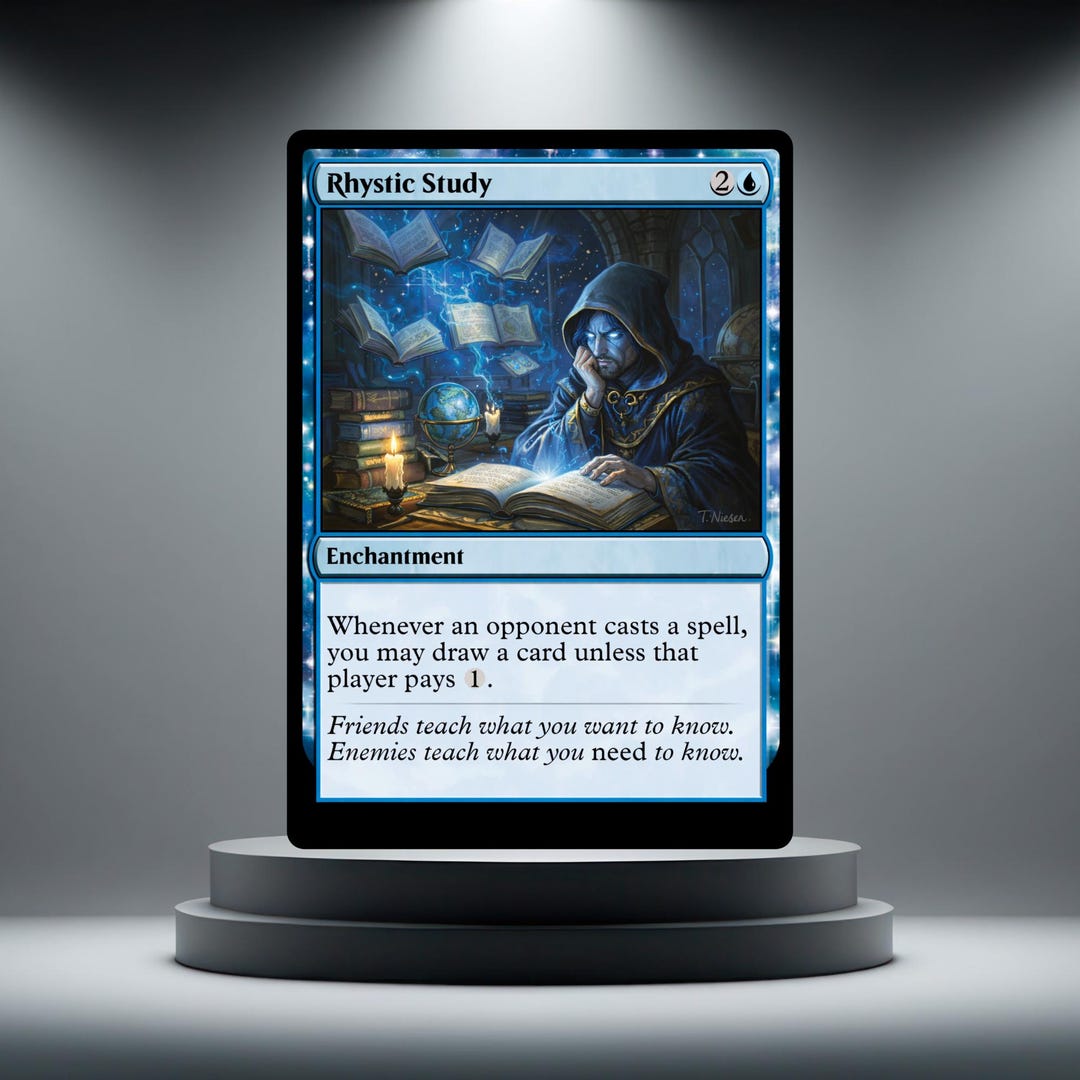Rhystic Study - Custom Made Art - Playtest Proxy Card - Etsy UK