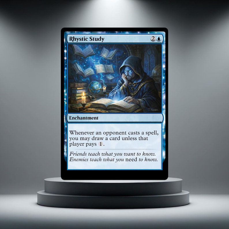 Rhystic Study - Custom Made Art - Playtest Proxy Card - Etsy UK