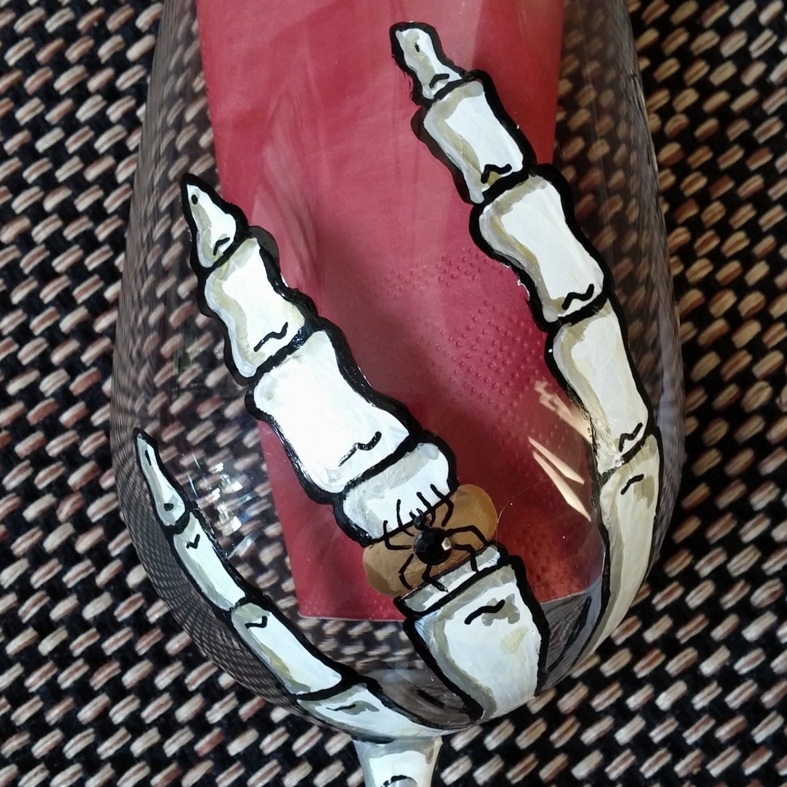 Skeleton Hand His and Hers Toasting Wine Glasses. | Etsy