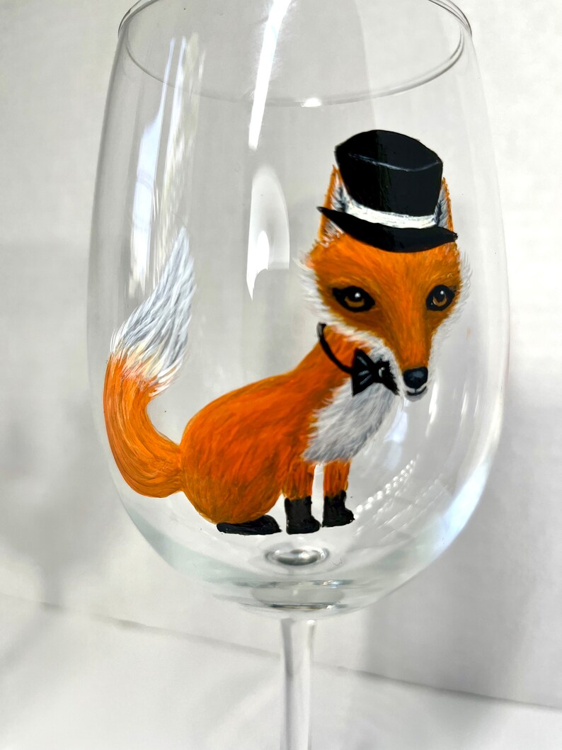 Fox Couple Hand Painted Wine Glasses - Etsy