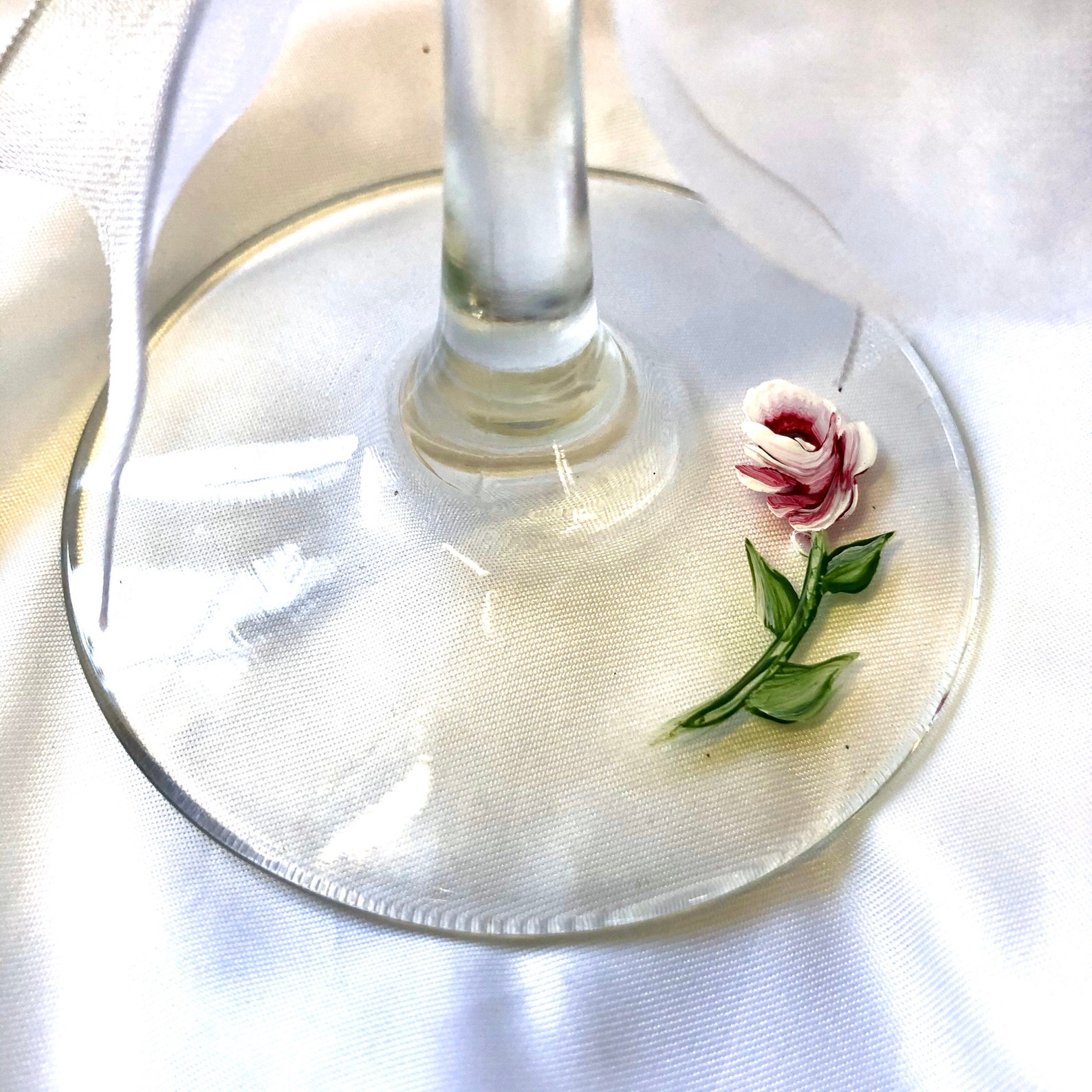 Spring Wedding Pink Roses Hand Painted Champagne Flutes - Etsy