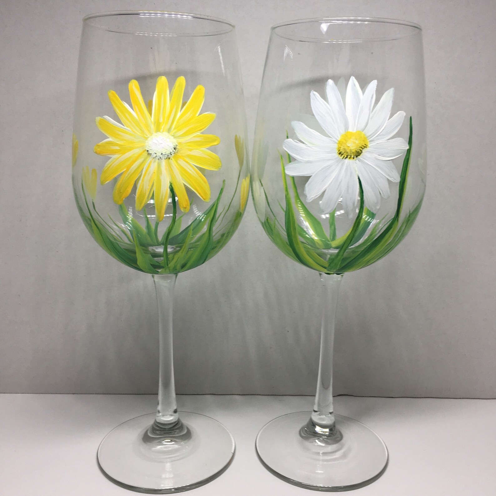Pretty Spring Flowers Hand Painted Wine Glasses - Etsy